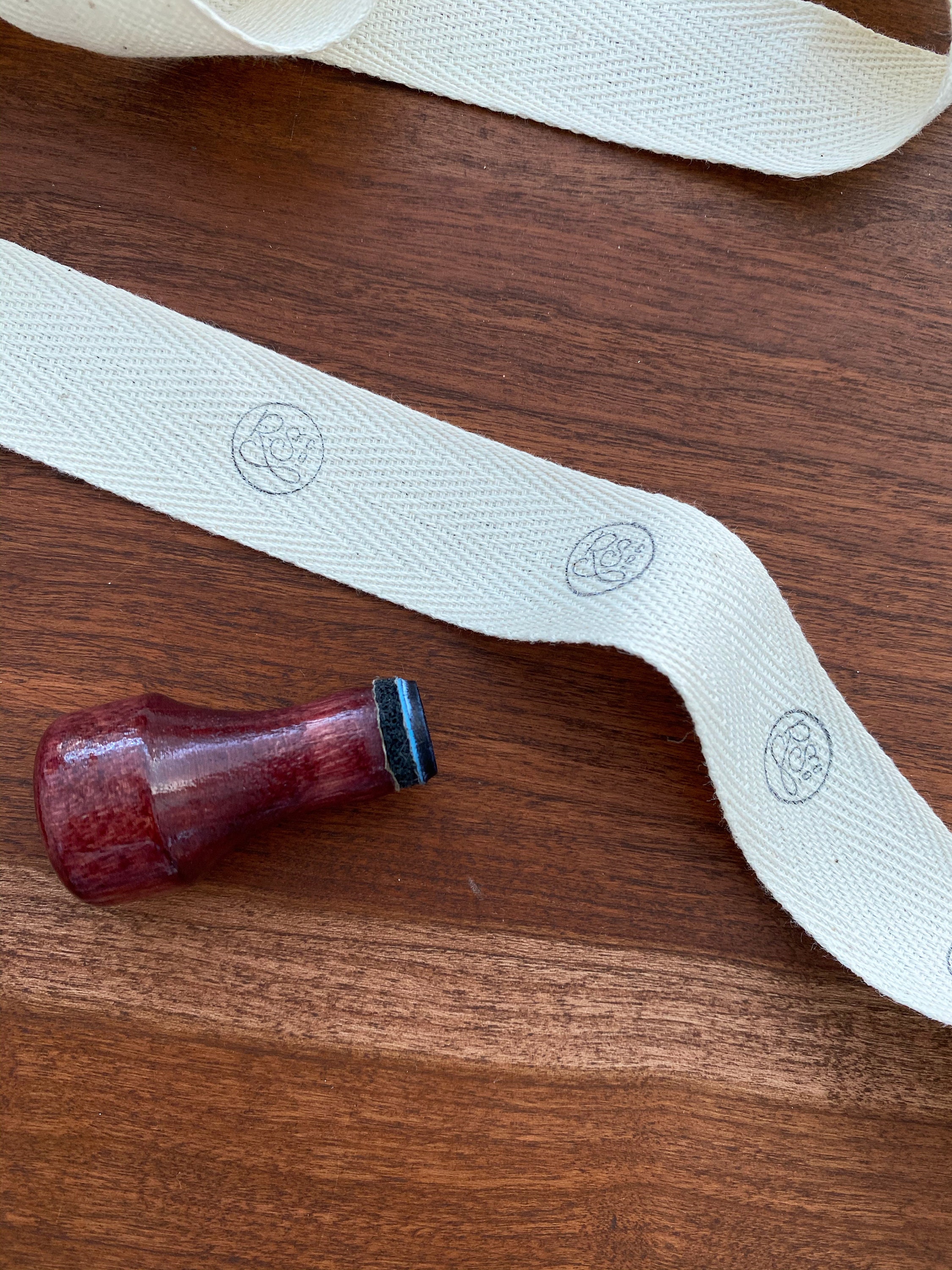 DIY Logo Ribbon Cotton Tape and Logo Rubber Stamp Custom - Etsy