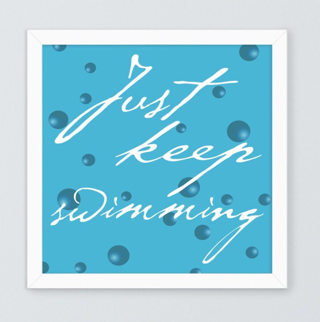Just Keep Swimming Motivational Framed Poster - Etsy