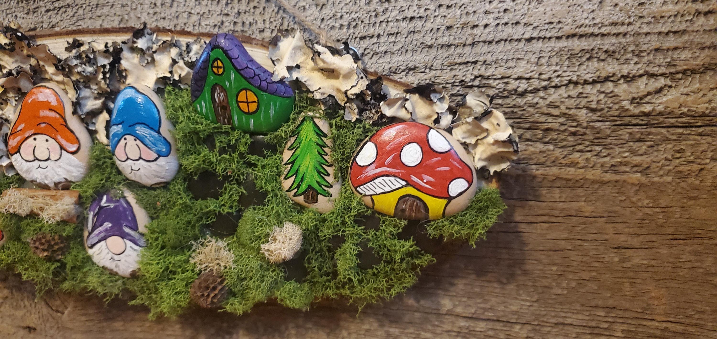 Whimsical Gnomes Wood Hand Painted River Rocks - Etsy