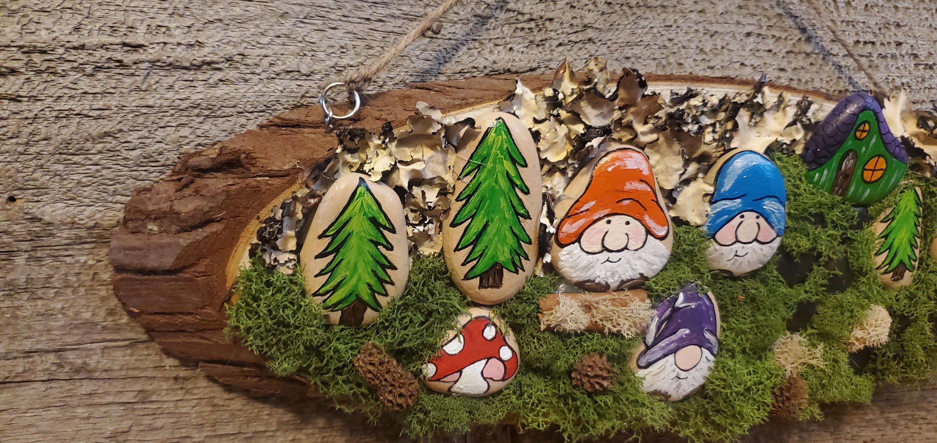Whimsical Gnomes Wood Hand Painted River Rocks - Etsy