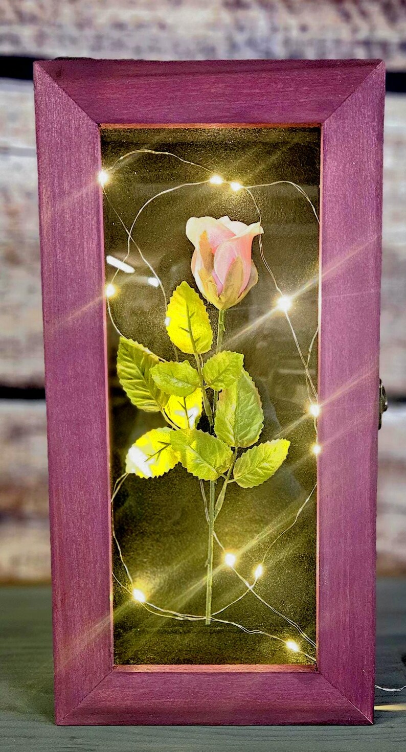 Floating Rose Shadowbox - Etsy