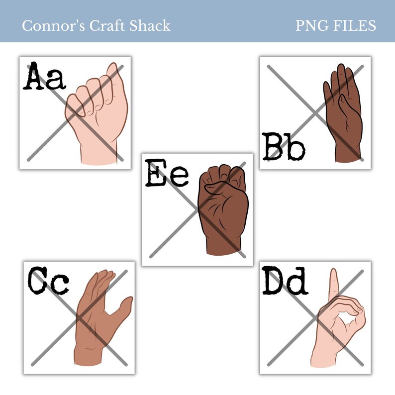 Sign Language Alphabet Classroom Posters Downloadable PNG Files - Etsy