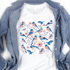 Cottagecore Bluebird Shirt, Blue Bird Shirt, Mother's Day Gift for Bird ...