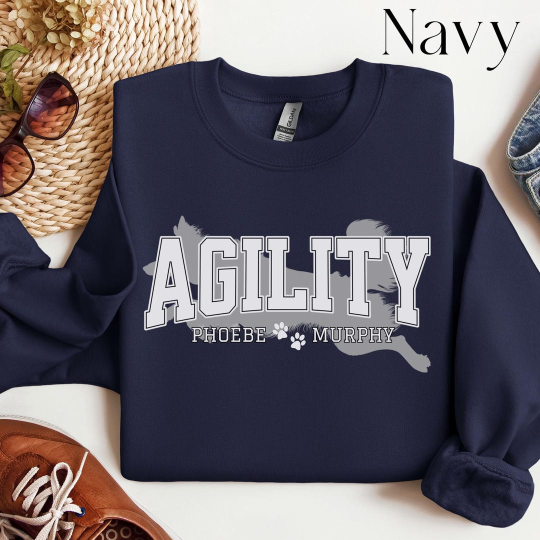 Personalized Dog Agility Sweatshirt, Agility Dog Sweatshirt, Agility Dog Mom Gifts, Agility ...