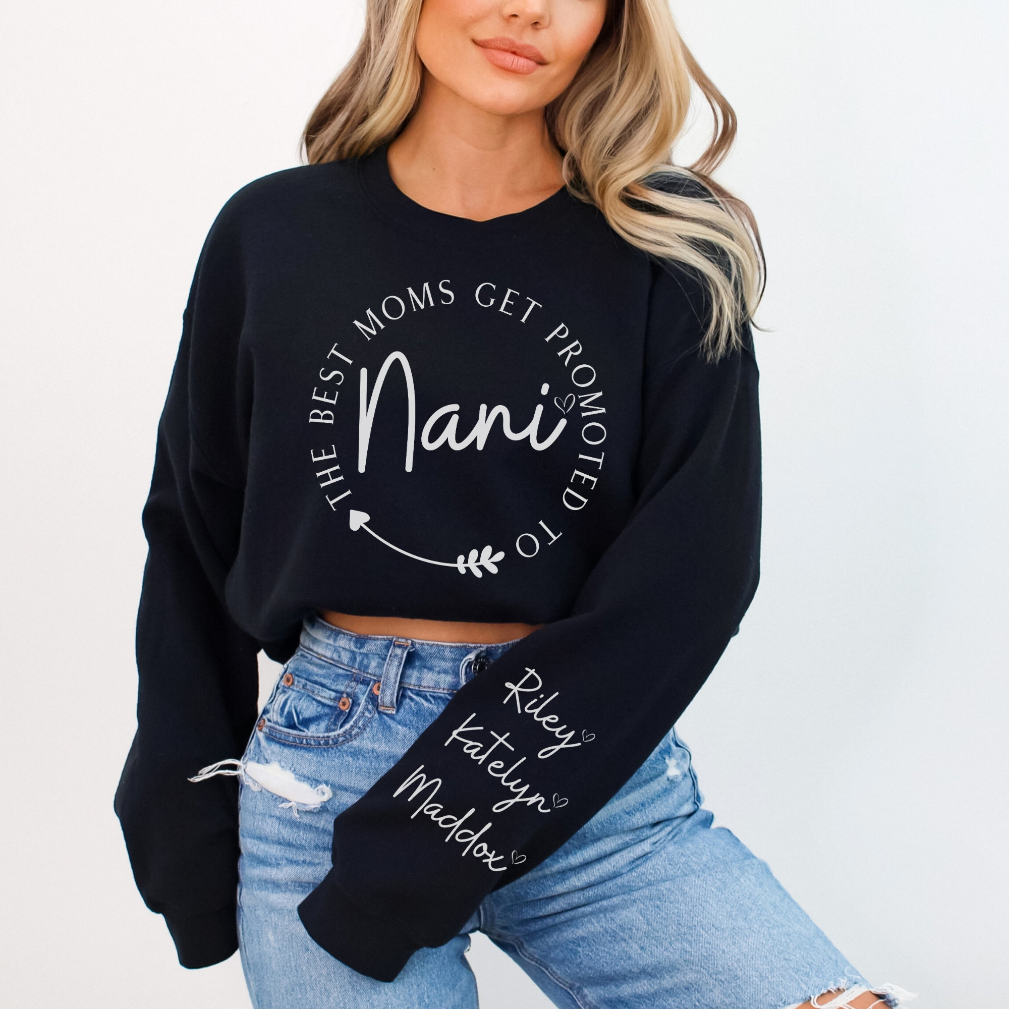 Custom Sleeve Print Nani Sweatshirt, Holiday Gift For, Nani, Nani Gifts ...