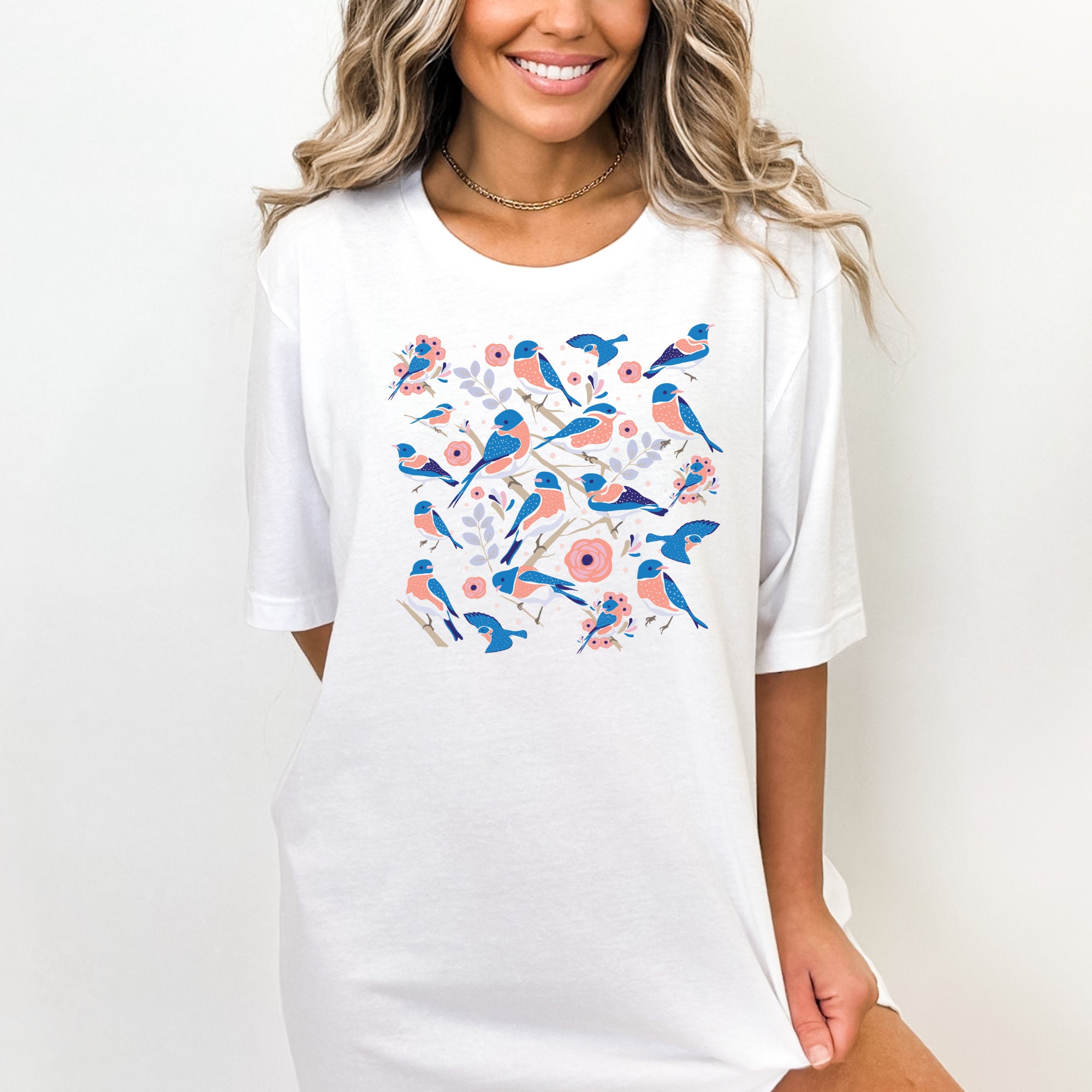 Cottagecore Bluebird Shirt, Blue Bird Shirt, Mother's Day Gift for Bird ...