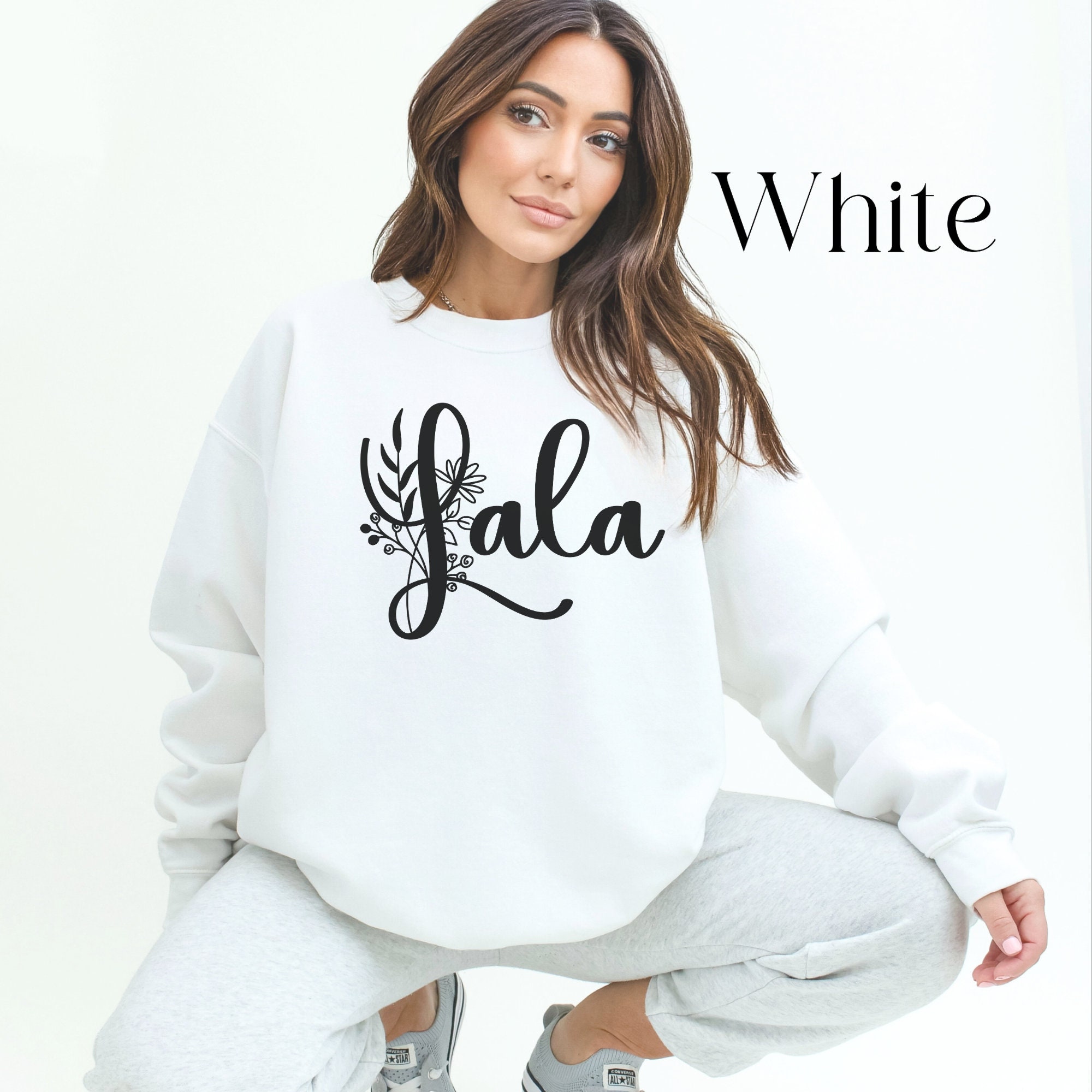 Lala Sweatshirt, Custom Lala Gifts, Mothers Day Gift for Lala, Boho Sweatshirt, Floral ...