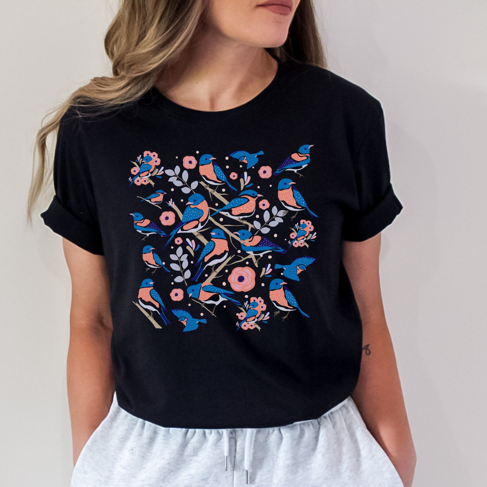 Cottagecore Bluebird Shirt, Blue Bird Shirt, Mother's Day Gift for Bird ...