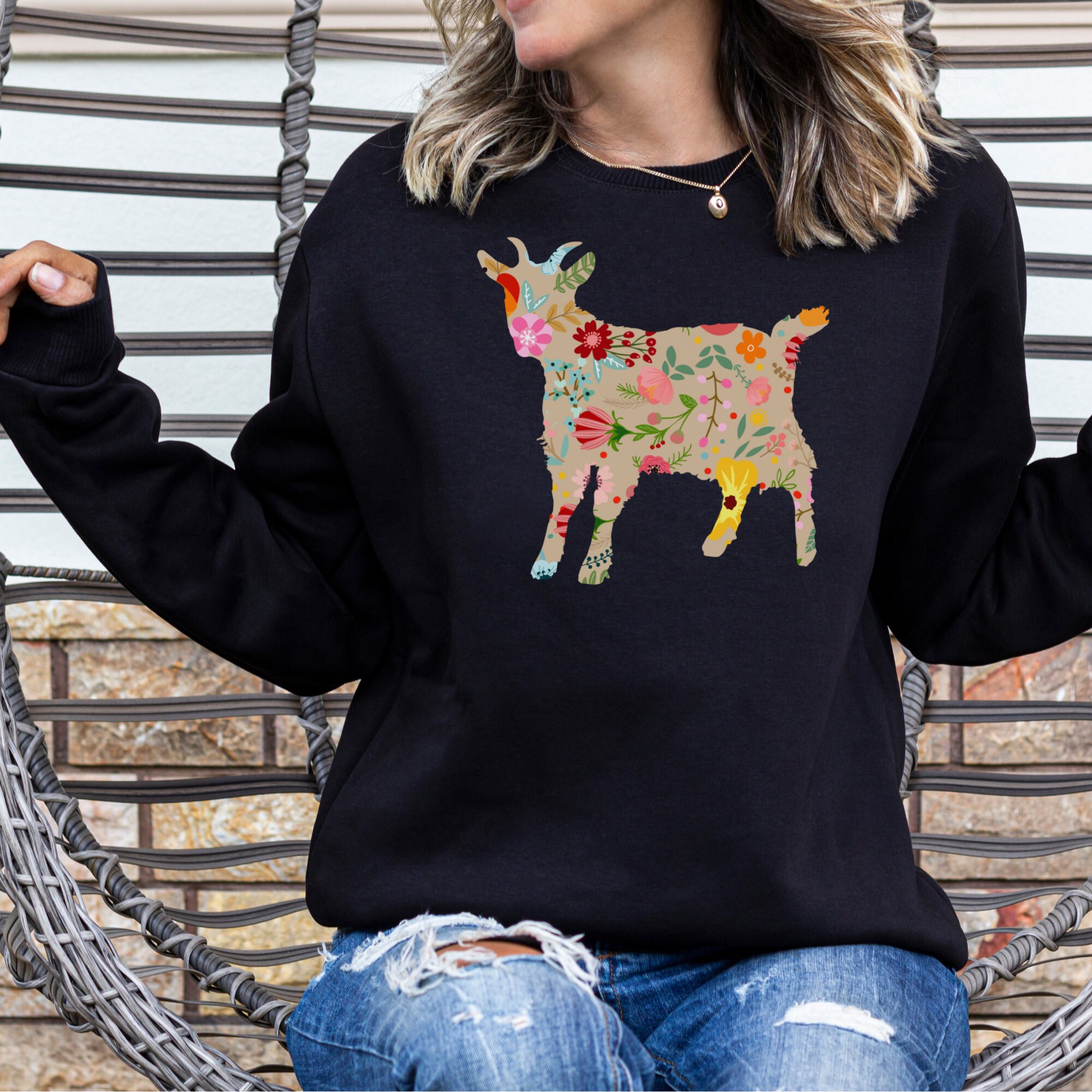 Cottagecore Goat Sweatshirt, Goat Mom Shirt, Goat Gifts, Mother's Day ...
