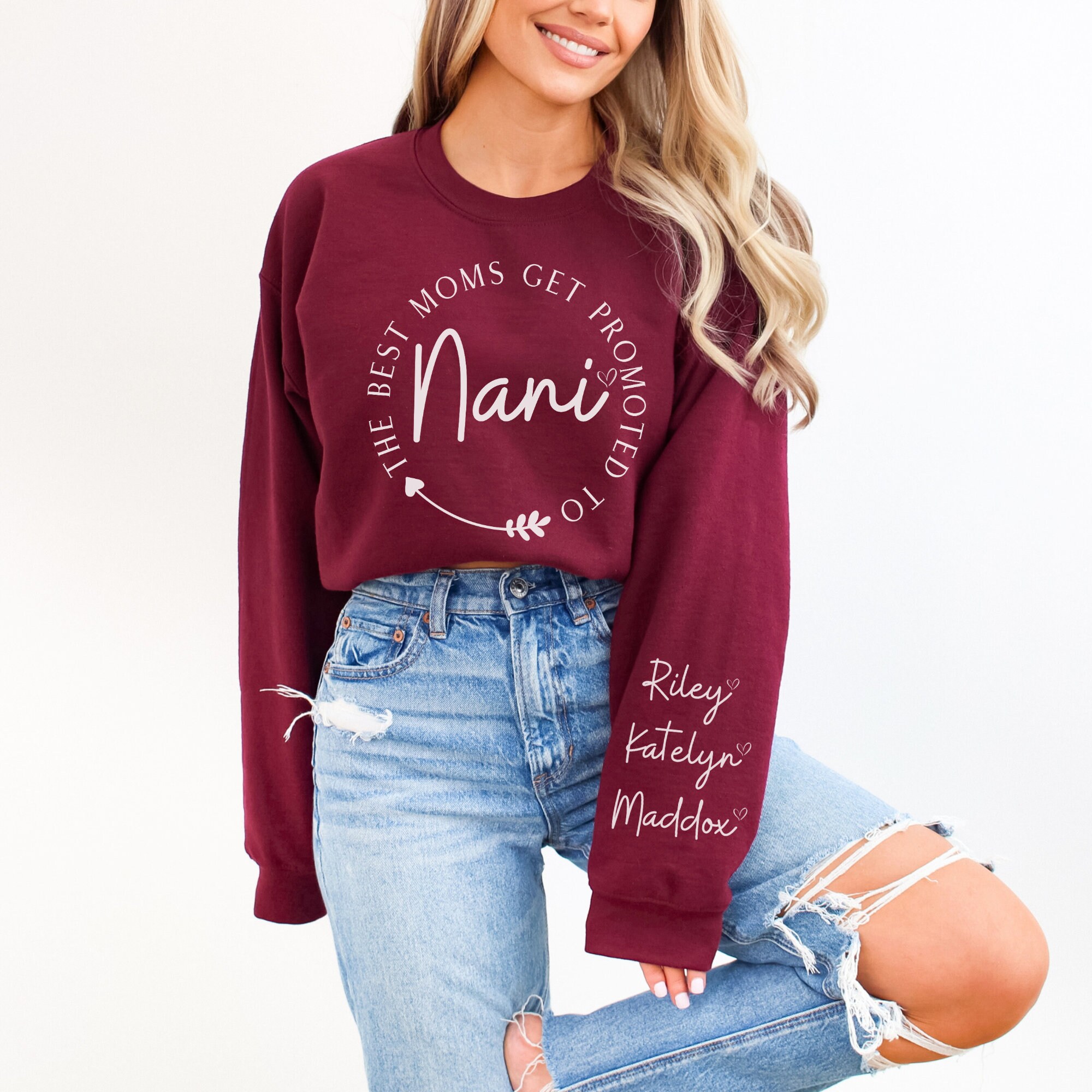Custom Sleeve Print Nani Sweatshirt, Holiday Gift For, Nani, Nani Gifts ...