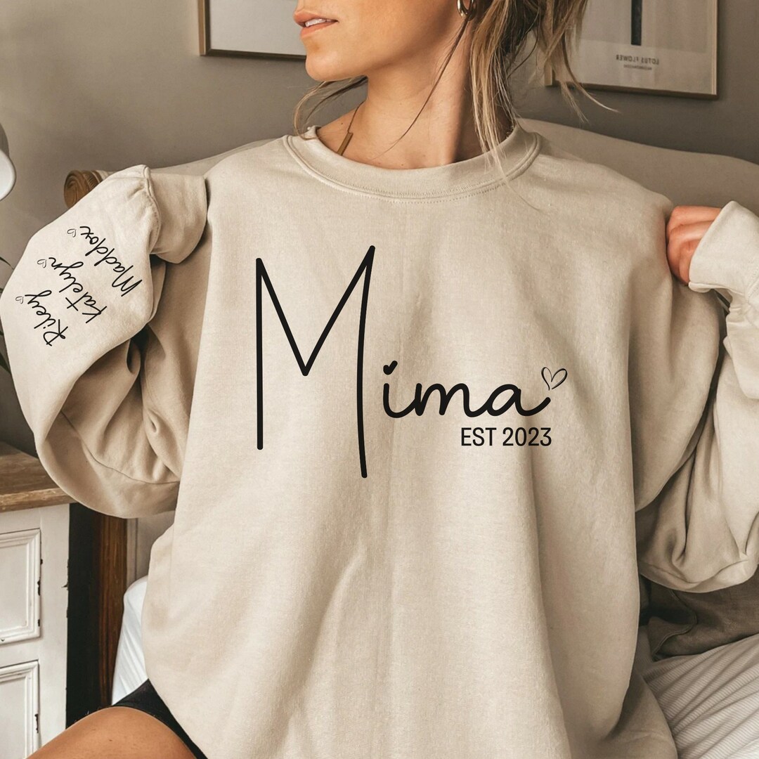 Custom Sleeve Print Mima Sweatshirt, Holiday Gift for Mima, Mima Gifts ...