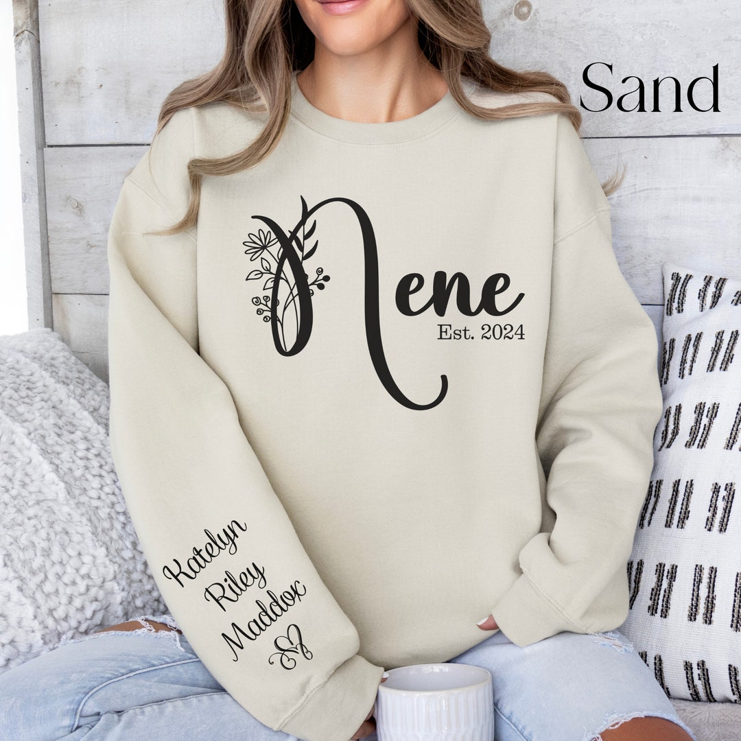 Sleeve Print Nene Sweatshirt With Grandkids Names, Nene Gifts,mothers ...