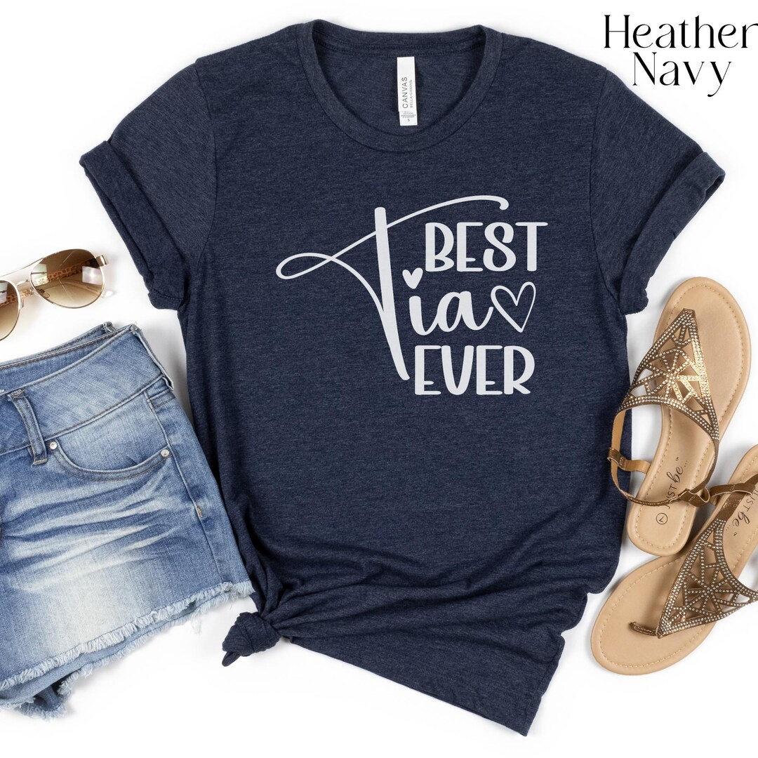 Custom Best Tia Ever Shirt, Tia Gifts, Pregnancy Reveal, Holiday Gift ...