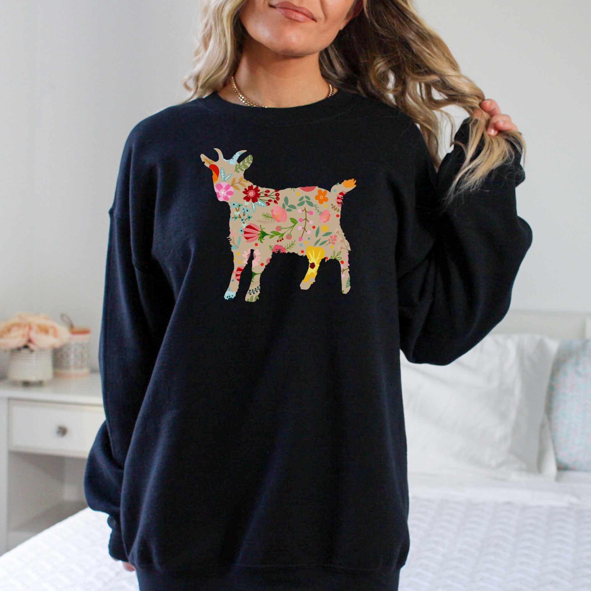 Cottagecore Goat Sweatshirt, Goat Mom Shirt, Goat Gifts, Mother's Day ...