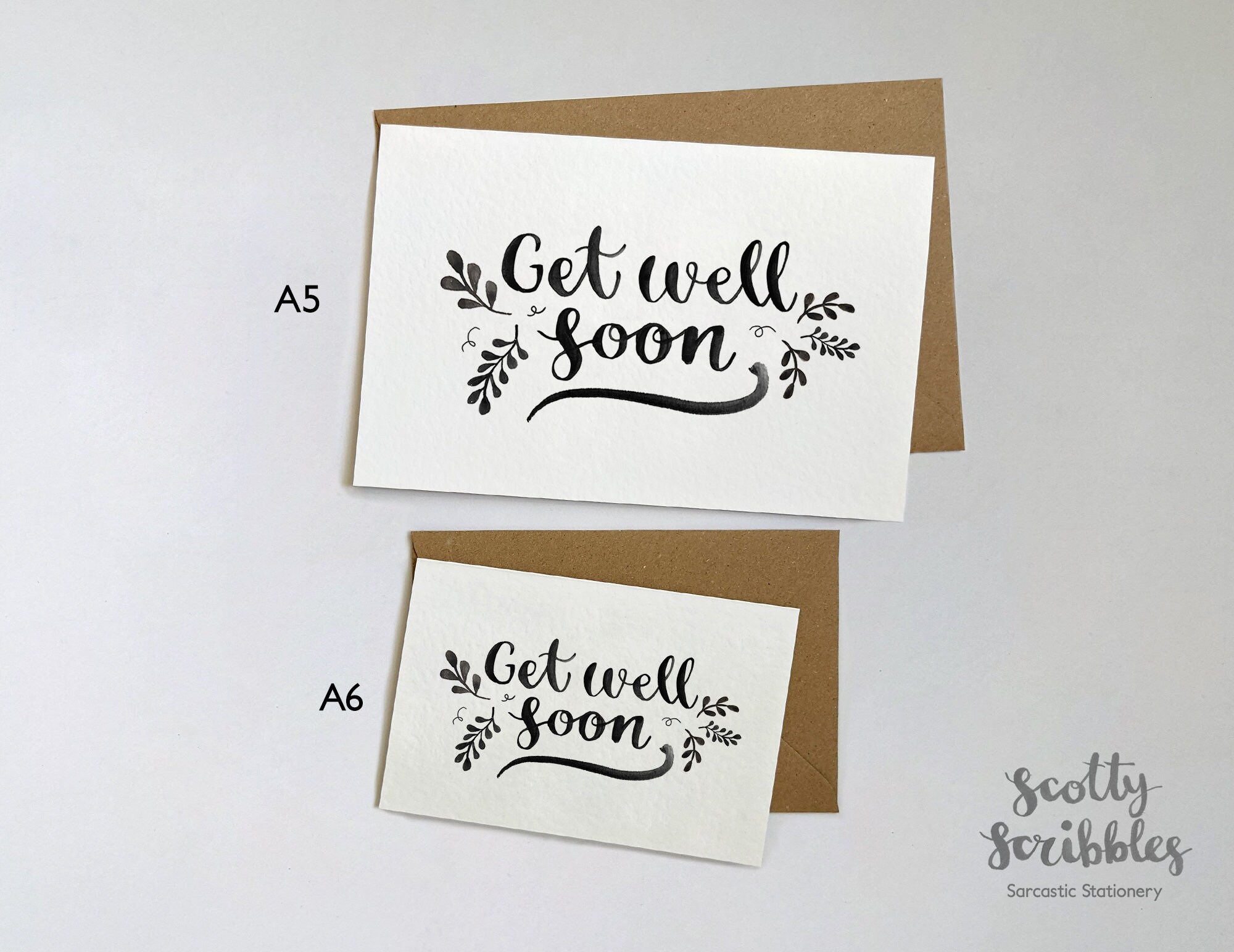 Get Well Soon Card | Get Well Card Feel Better Monochrome Card Blank ...