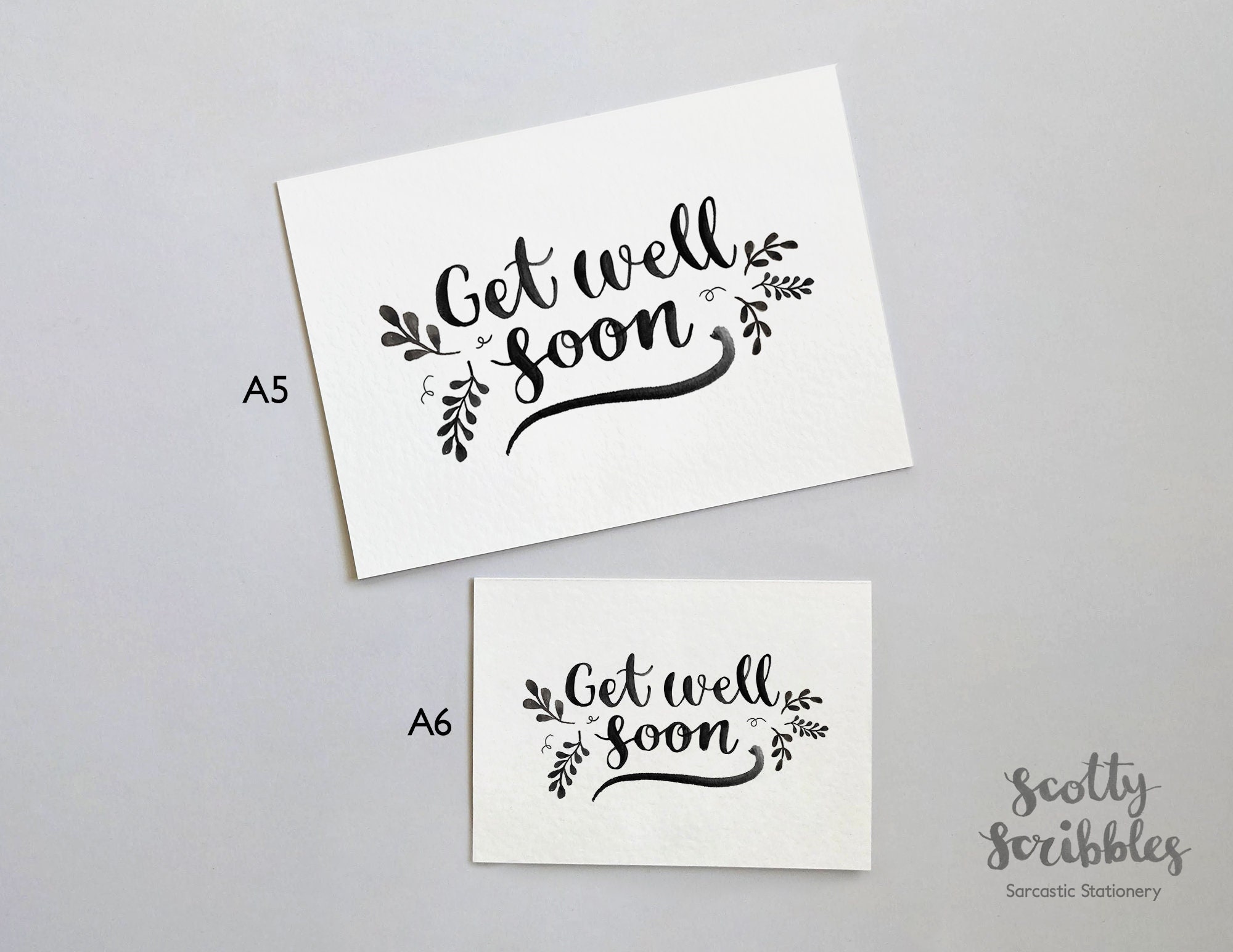 Get Well Soon Card | Get Well Card Feel Better Monochrome Card Blank ...