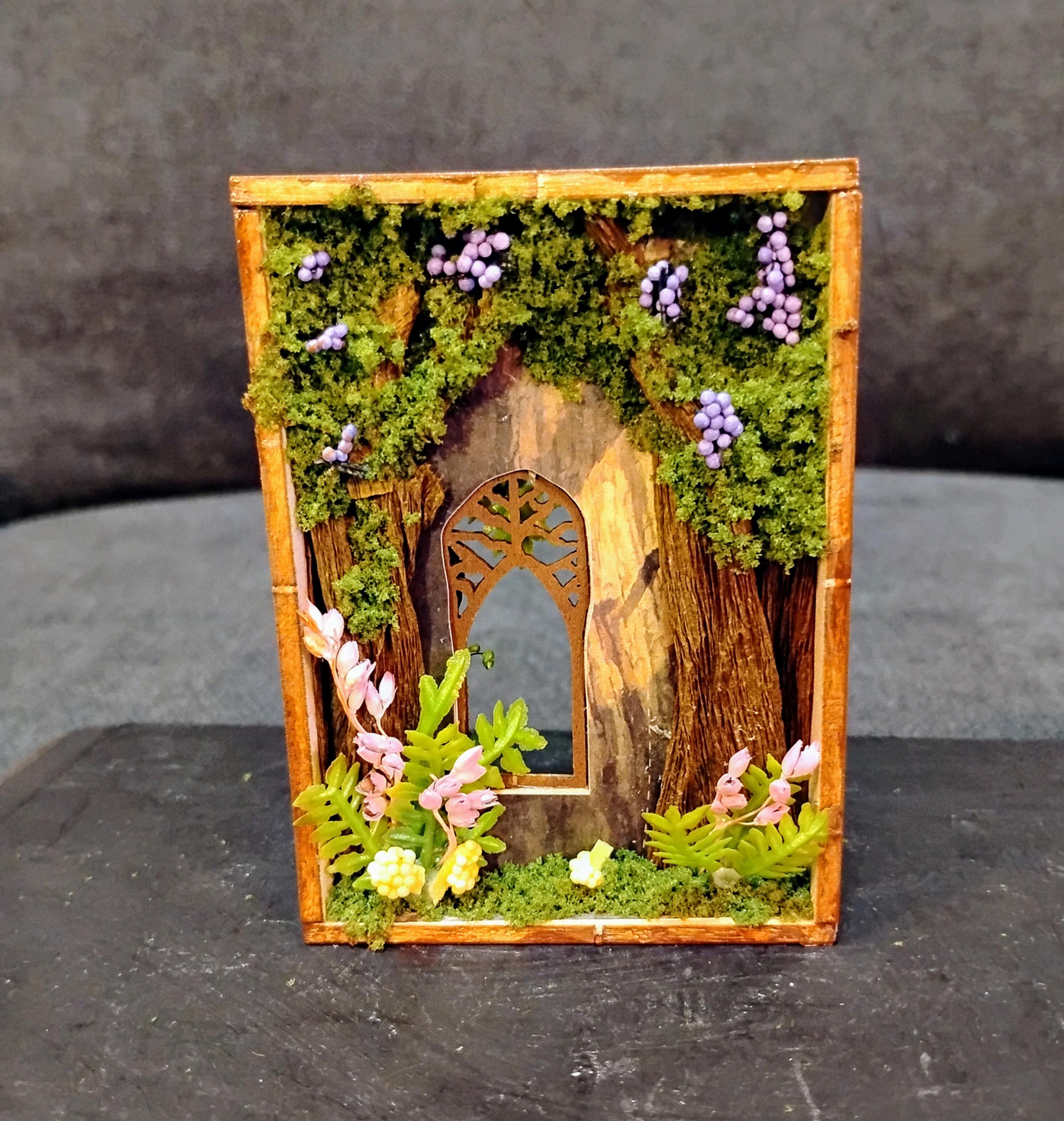 Miniature Fairy Land Shadow Box, Tiny Double Sided Fairy Garden Shadow ...