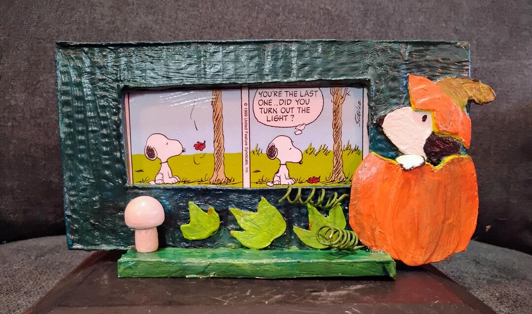 Peanuts Gang Fall Framed Comic Strip: Snoopy Fall Decor - Etsy