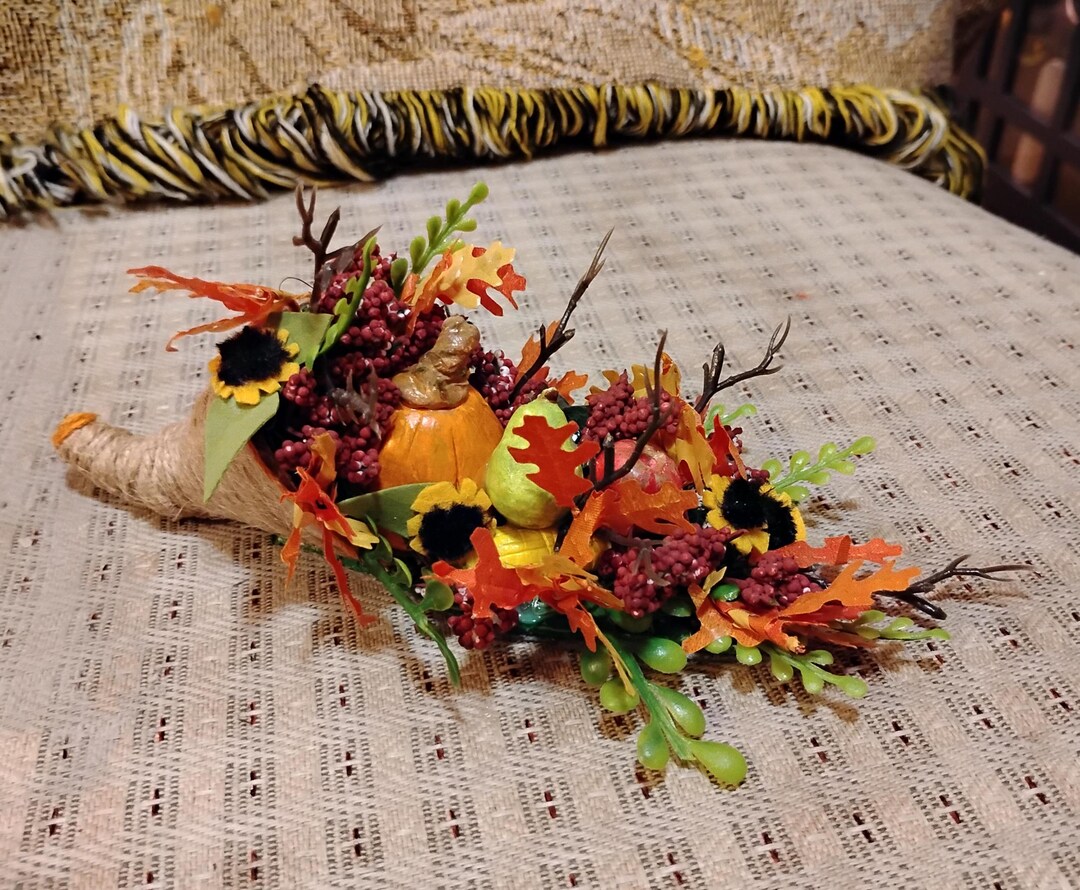 Thanksgiving Cornucopia Hand Sculpted Centerpiece Decoration - Etsy