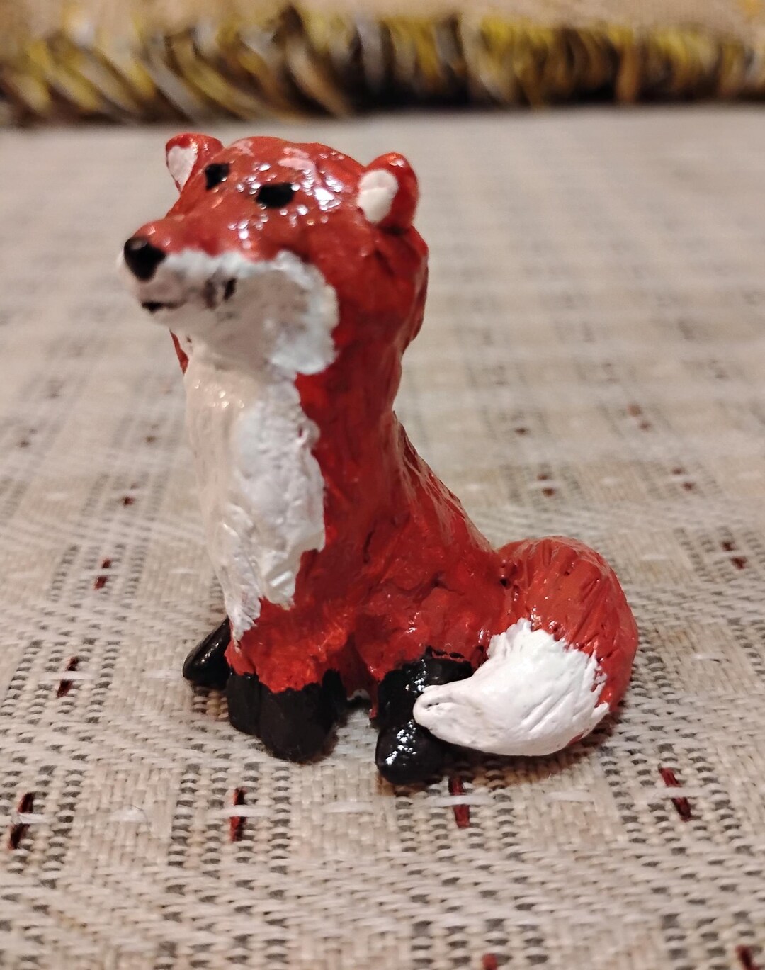 Fox, Miniature Hand Sculpted Red Fox Clay Figurine - Etsy