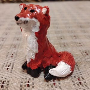 Fox, Miniature Hand Sculpted Red Fox Clay Figurine - Etsy