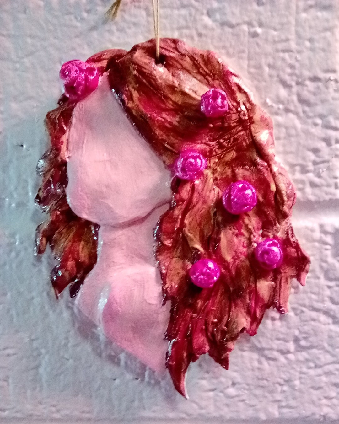 Cameo Wall Plague, "rose" Clay Wall Decor, Decoration, Picture - Etsy