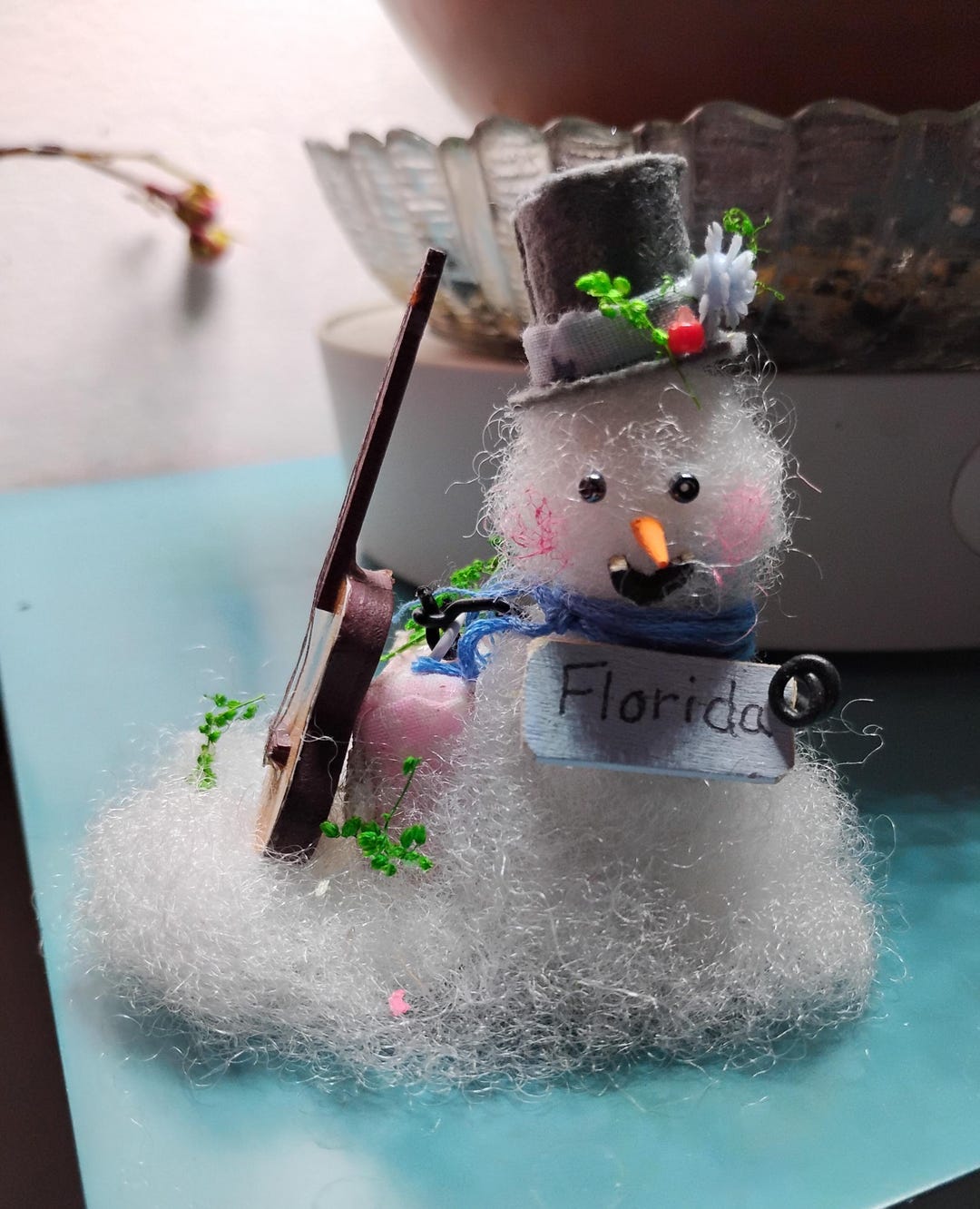 Christmas Floral. Handmade Snowman "florida for the Winter"" - Etsy