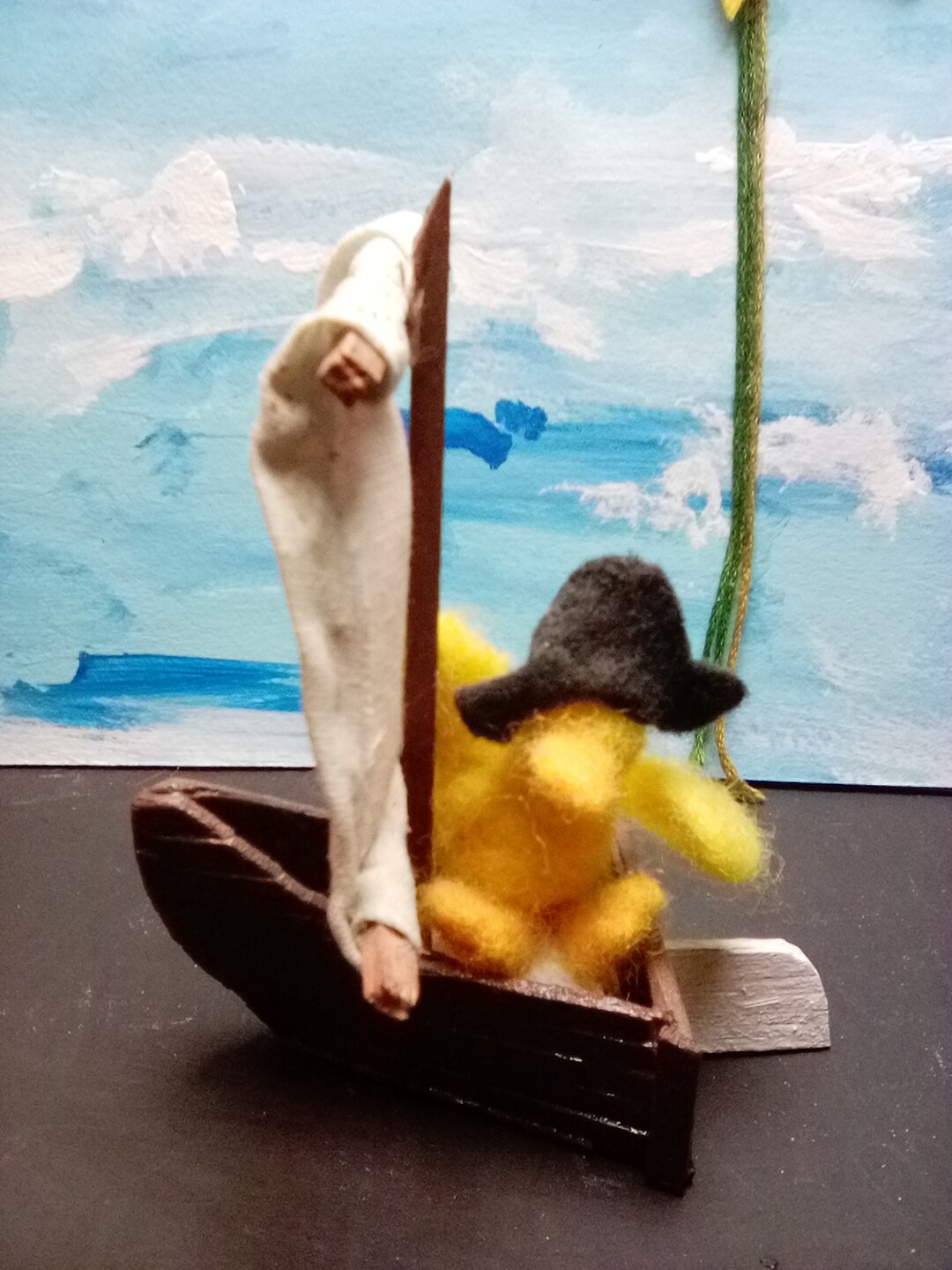 Little Duck in Pirate Ship Needle Felted Duck - Etsy