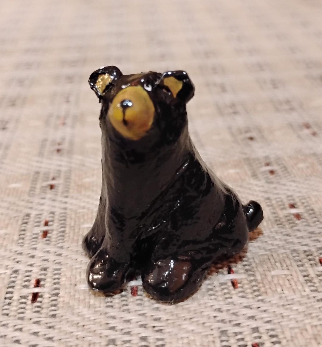 Black Bear, Tiny Hand Sculpted Clay Black Bear Figurine - Etsy