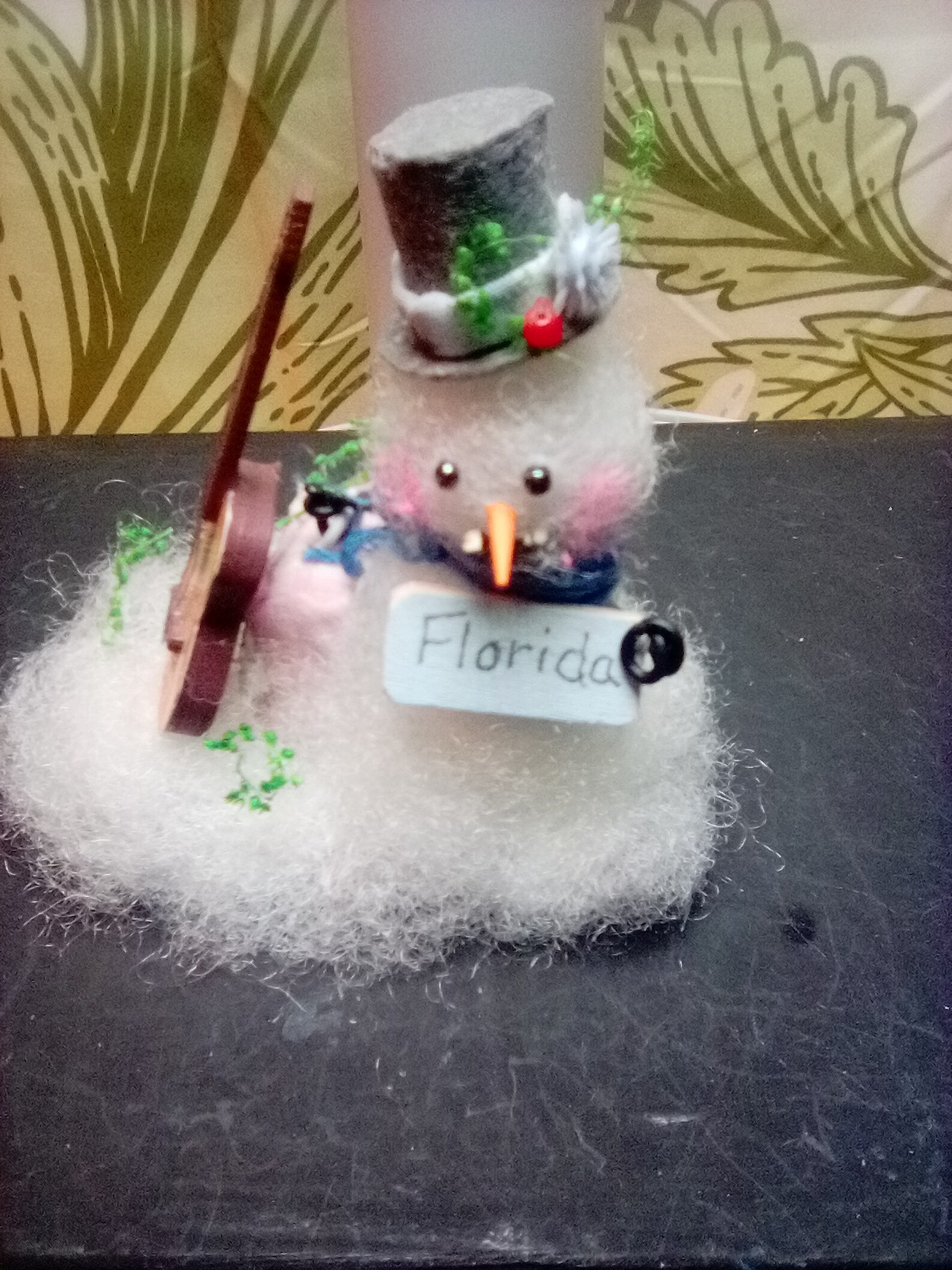 Christmas Floral. Handmade Snowman "florida for the Winter"" - Etsy