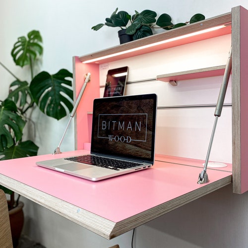 Small Folding Desk Drop Down Desk Space Saving Desk Office - Etsy