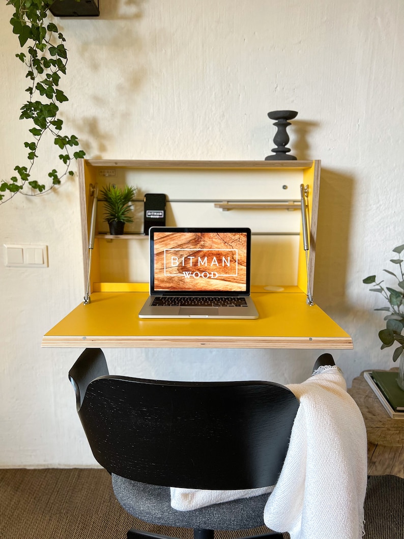 Original Desk• Study Desk Wall Mounted Folding Desk Space Saving Desk ...