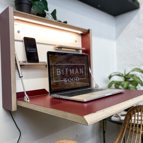 Floating Desk Wall Mounted Desk Drop Down Desk Folding - Etsy