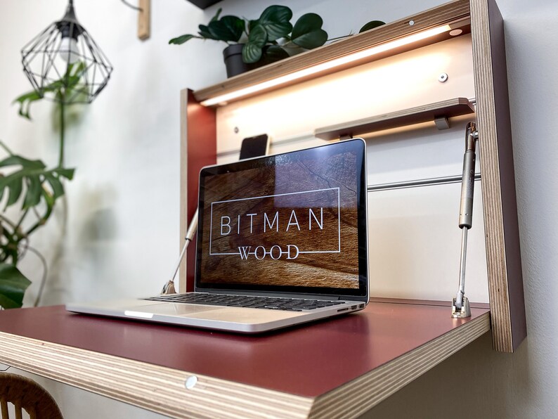 Small Folding Desk• Wall Desk Study Drop Down Desk Space Saving Desk ...