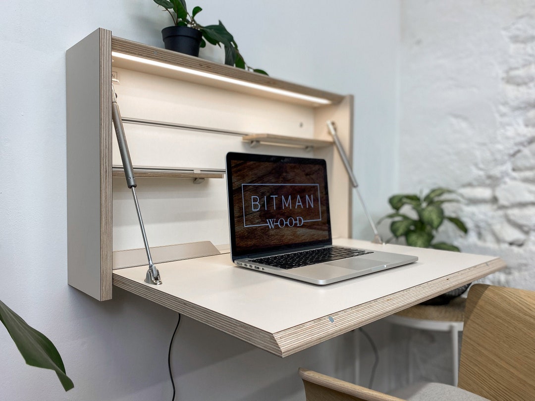 Original Desk Home Office Desk Organizer Drop Down Floating Desk Office ...