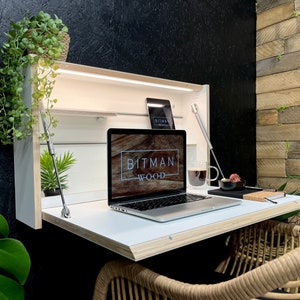 Original Desk Folding Desk Fold Down Wall Mounted Office Desk Space ...