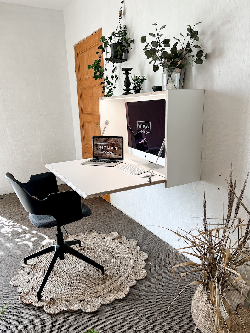 Large Office Desk Floating Desk Home Office Work Space Modern - Etsy