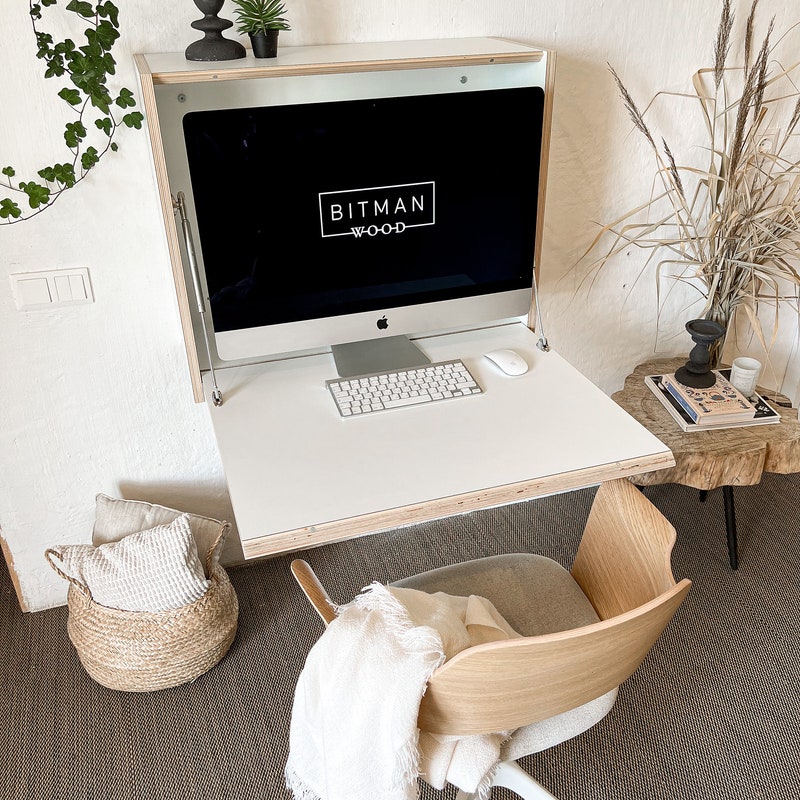 Hidden Monitor Desk - Etsy