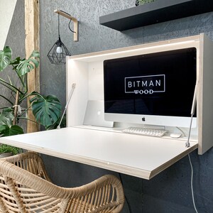 Large Office Desk• Floating Desk Home Office Work Space Modern Space ...