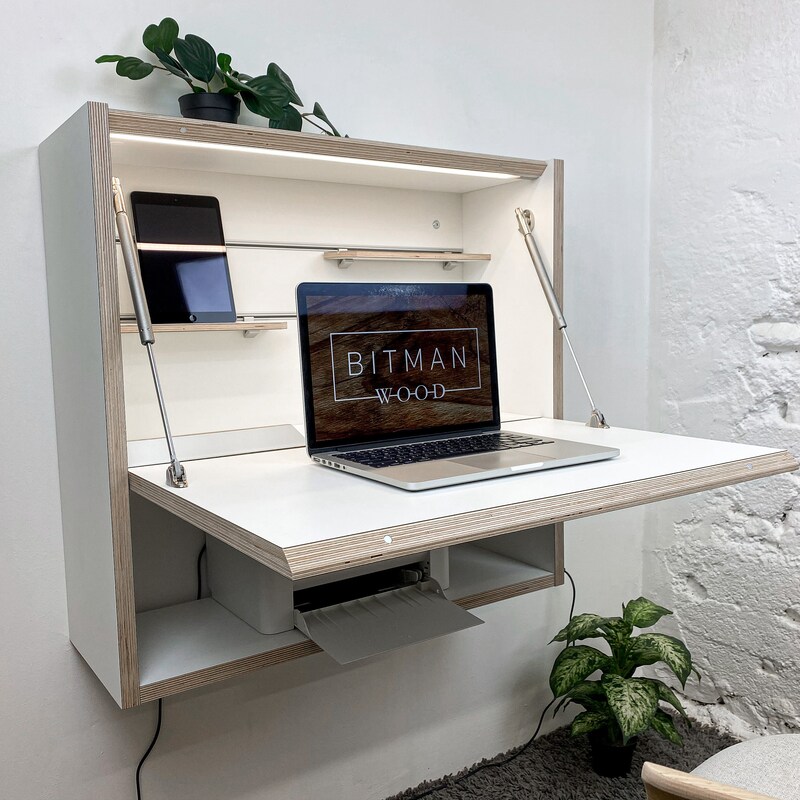 Hidden Monitor Desk - Etsy
