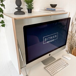 27” Monitor Desk• Office Desk Home Office Work Space Modern Desk Space ...