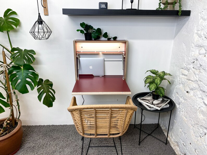 Small Folding Desk• Wall Desk Study Drop Down Desk Space Saving Desk ...