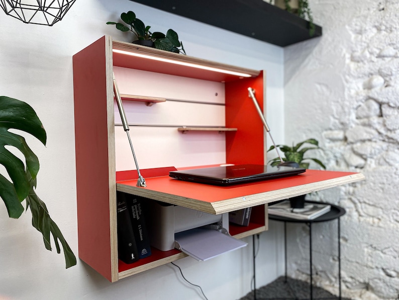 Office Desk Work Space Floating Desk Space Saving Desk Wall | Etsy