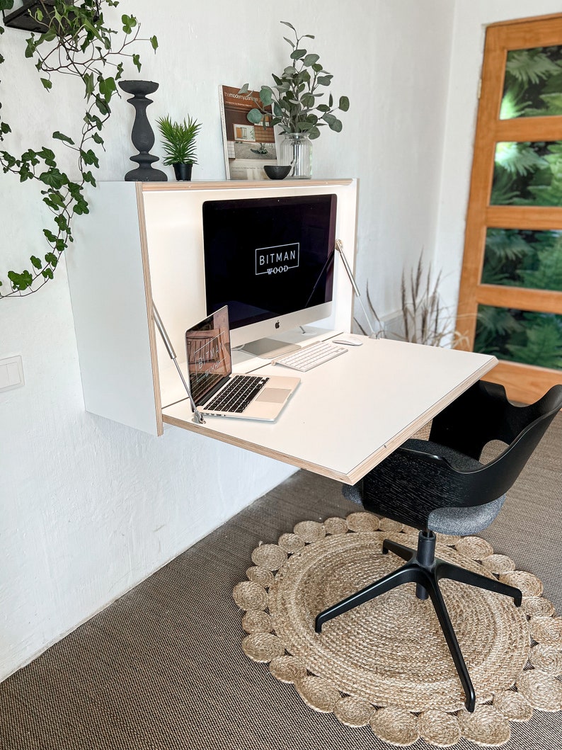 Large Office Desk Floating Desk Home Office Work Space Modern - Etsy UK