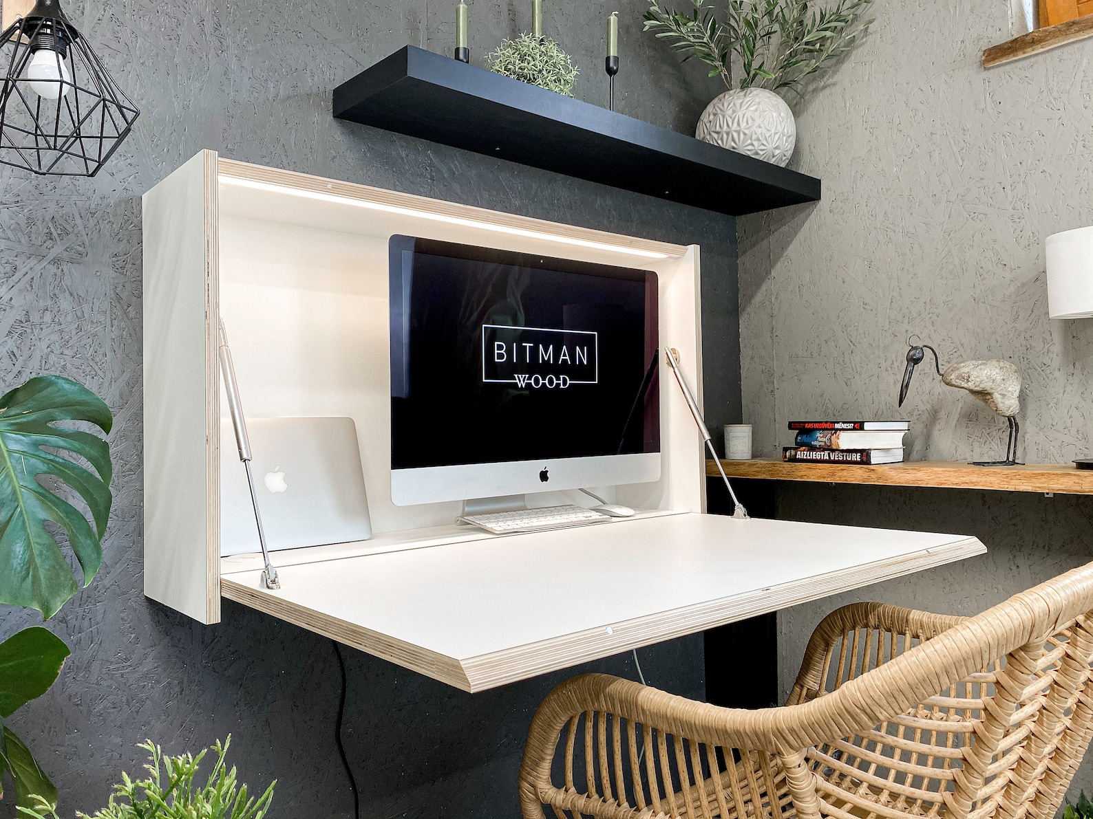 Large Office Desk Floating Desk Home Office Work Space Modern - Etsy