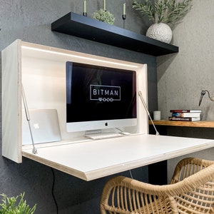 Large Office Desk• Floating Desk Home Office Work Space Modern Space ...