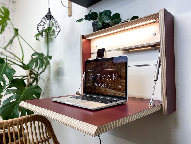 Small Folding Desk Wall Desk Study Drop Down Desk Space - Etsy