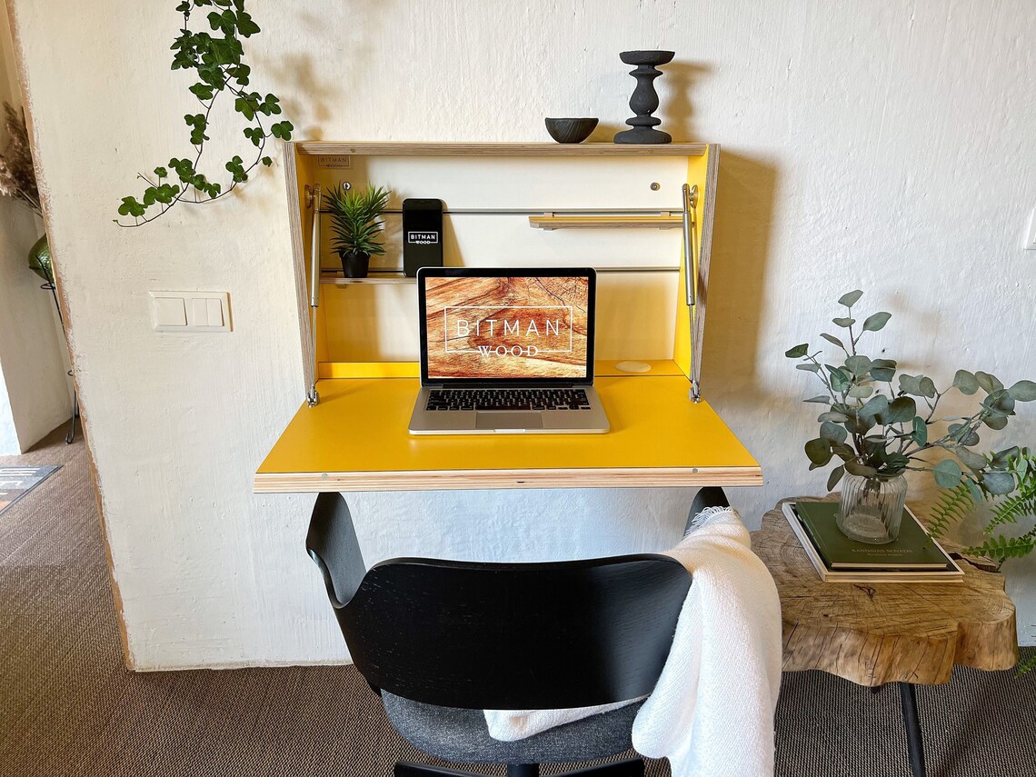 Original Desk Study Desk Wall Mounted Folding Desk Space - Etsy