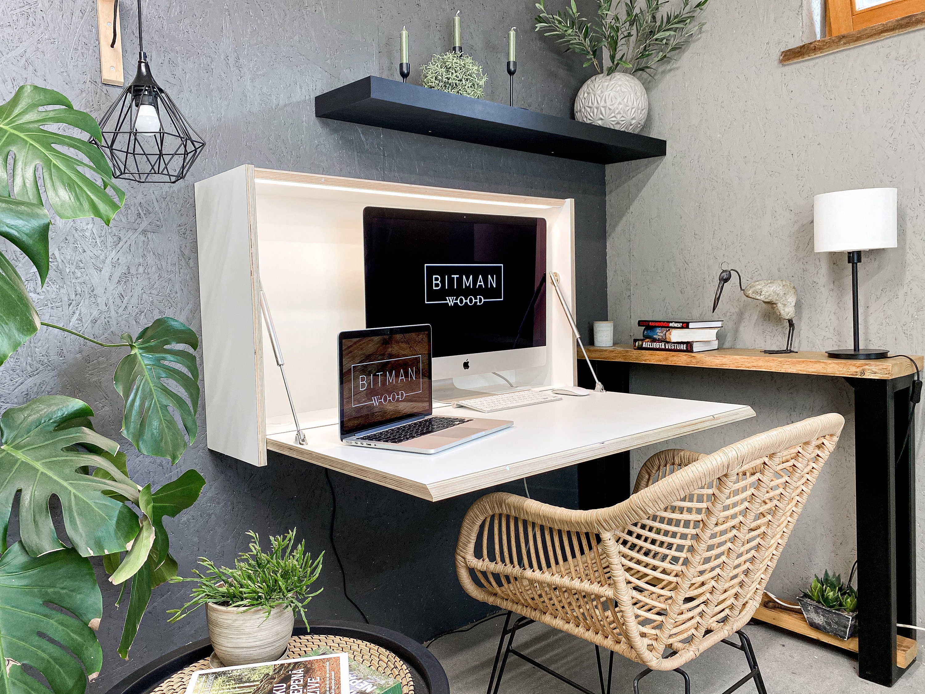 Large Office Desk• Floating Desk Home Office Work Space Modern Space ...
