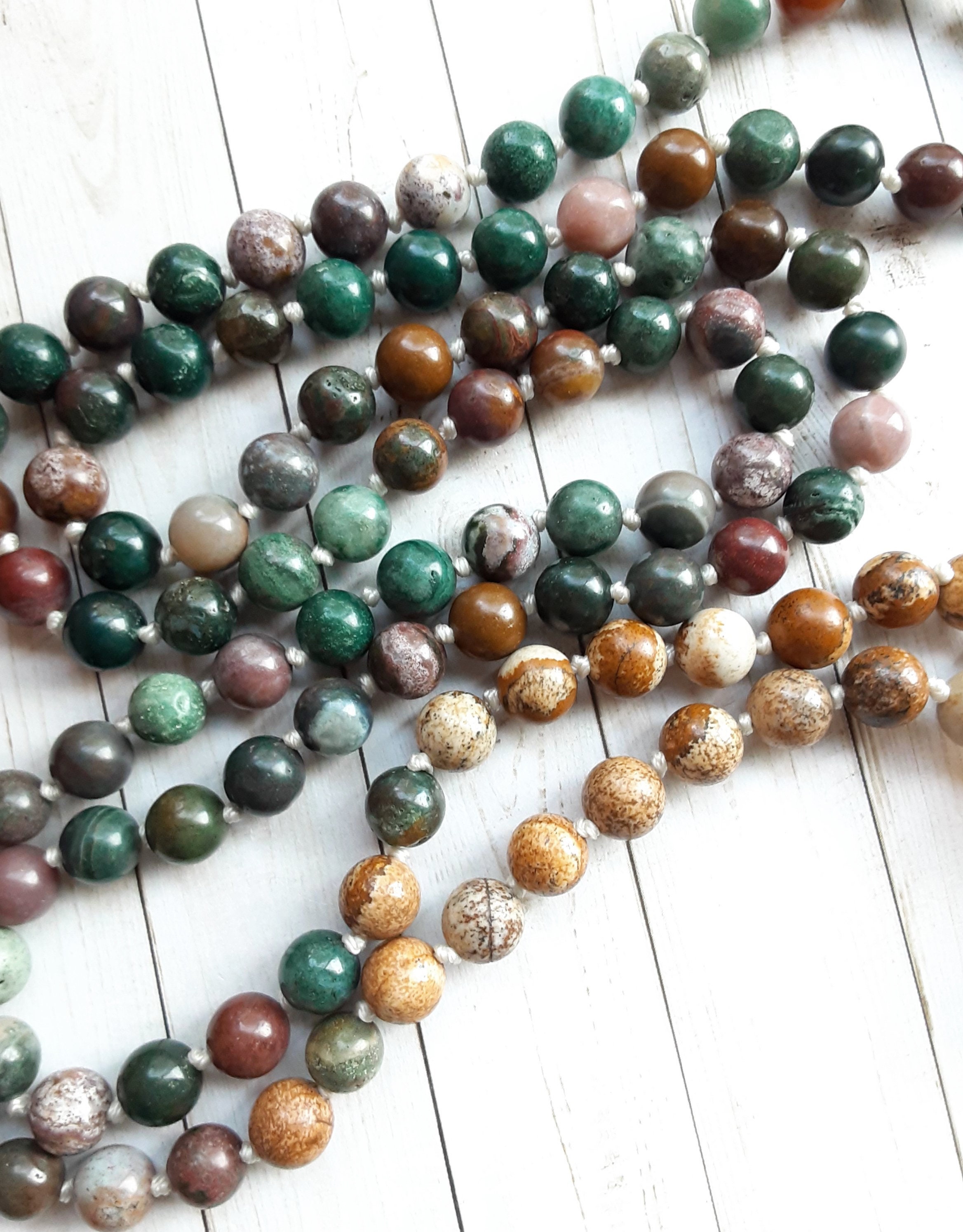 Earthy Jasper Mala Prayer Beads - Etsy